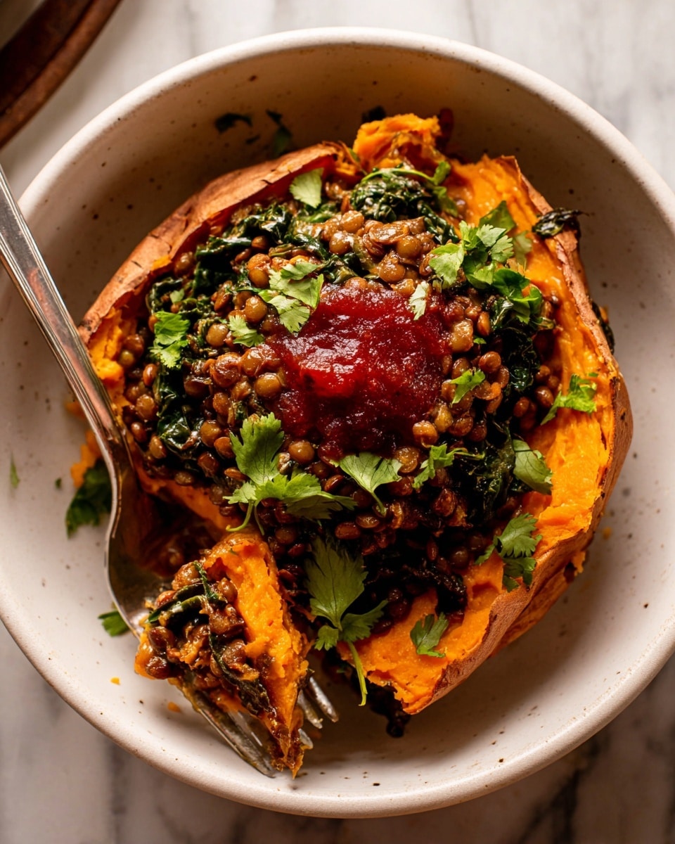 Harissa Coconut Lentils with Kale & Sweet Potatoes | Cozy Vegan Dinner