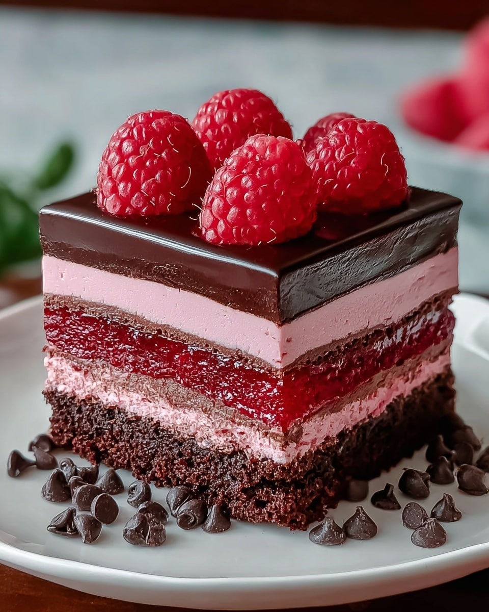 Heavenly Raspberry Chocolate Mousse Cake - Decadent & Fruity